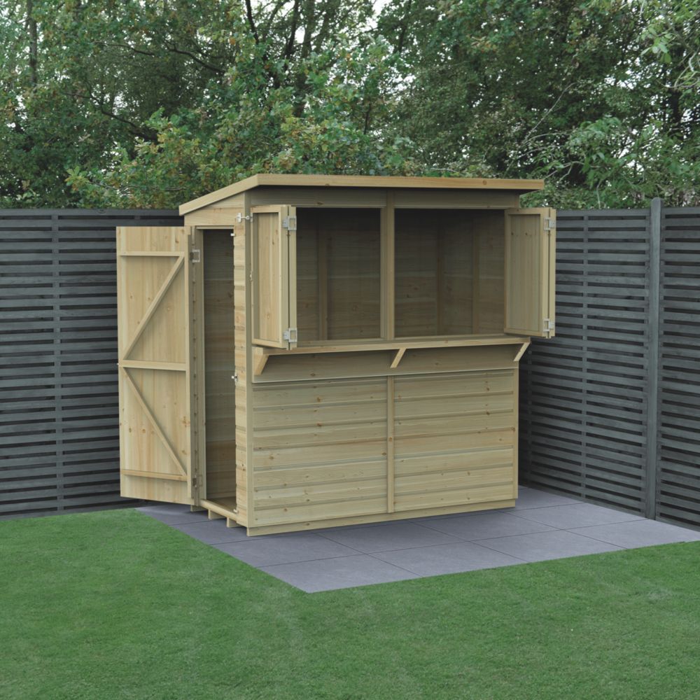 Forest 6' x 3' (Nominal) Pent Shiplap Timber Bar & Garden Store - Screwfix