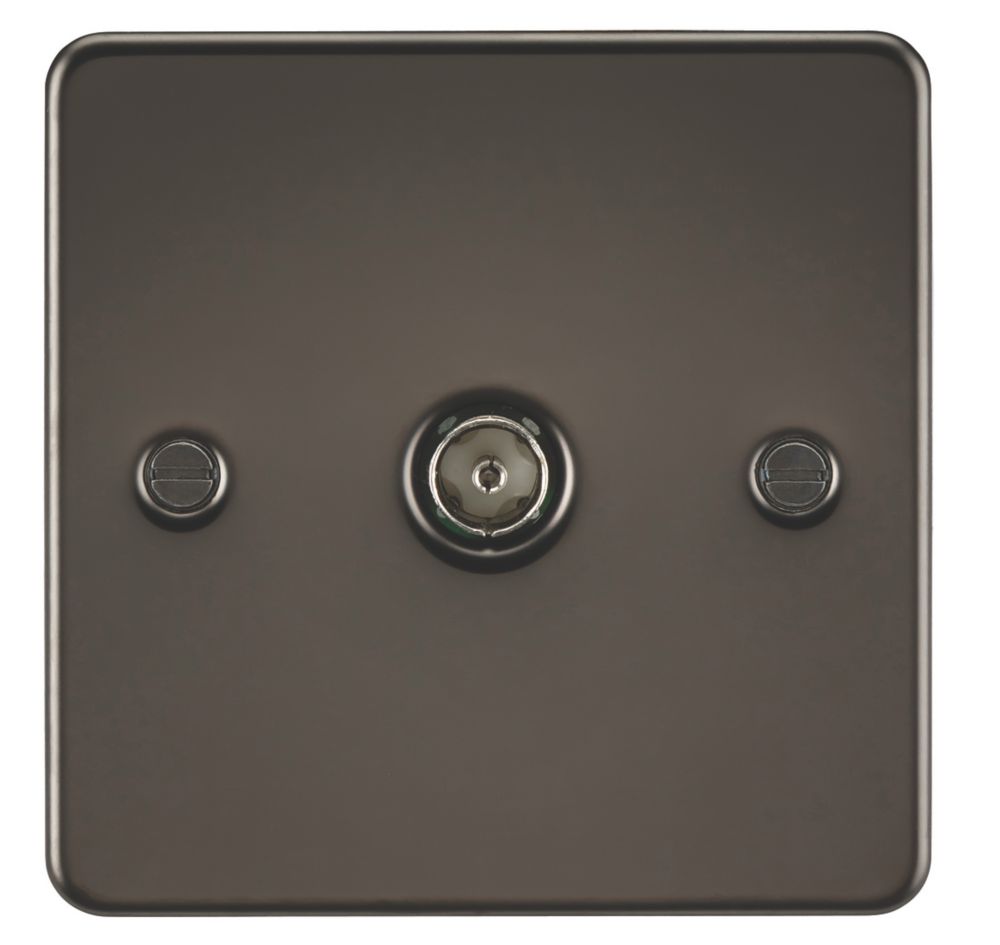 Knightsbridge 1 Gang Coaxial Tv Socket Gunmetal Screwfix