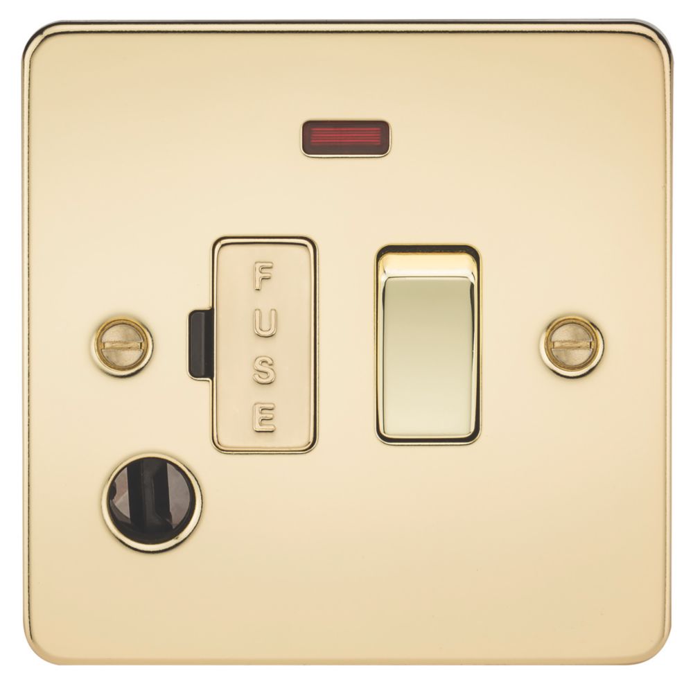 Knightsbridge 13A Switched Fused Spur & Flex Outlet with LED Polished ... Knightsbridge 13A Switched Fused Spur & Flex Outlet with LED Polished ...