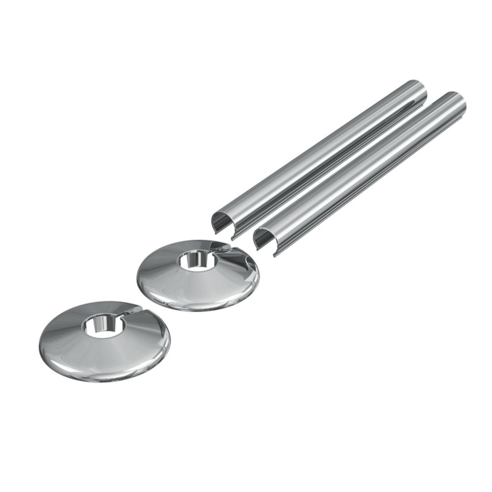 ETAL Enzo Radiator Pipe Covers and Collars Set Chrome 16mm x 200mm 4 ...