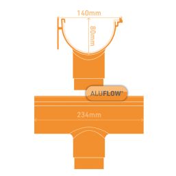 Aluflow Aluminium Half Round Gutter Deep Running Outlet Grey 115mm x ...