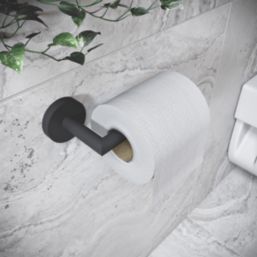 Croydex Epsom Flexi-Fix Toilet Roll Holder Black - Screwfix