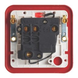 Contactum 13A Switched Metal Clad Secret Key Fused Spur with Neon Red ...