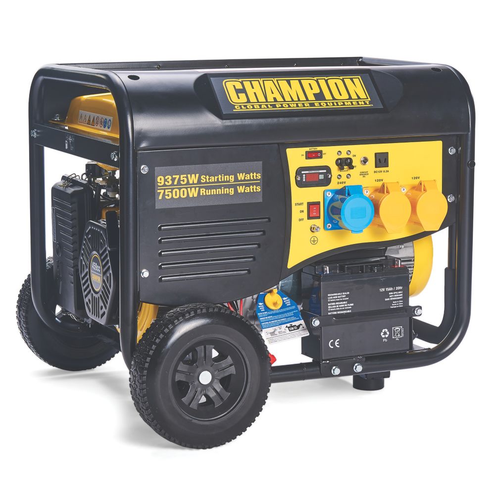 Champion CPG9000E2 8000W Frame Type Petrol Generator 120 / 240V - Screwfix