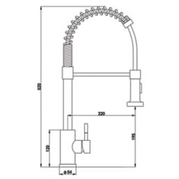 ETAL Contra Pull-Out Kitchen Mixer Tap Chrome - Screwfix