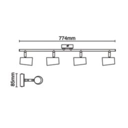 Inlight Harvey Linear 4-Light Spotlight Satin Brass - Screwfix