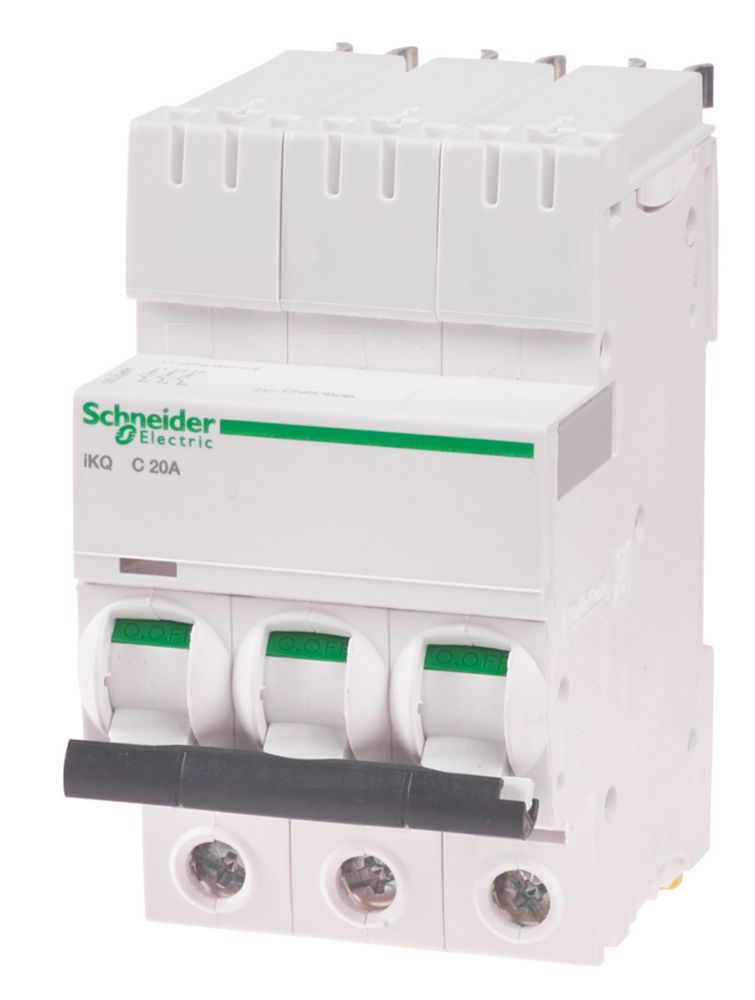 Schneider Electric IKQ 20A TP C Curve 3-Phase MCB - Screwfix