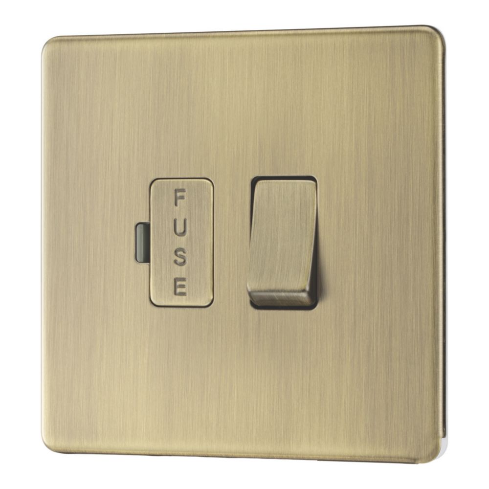 LAP 13A Switched Fused Spur Antique Brass with Colour-Matched Inserts ...