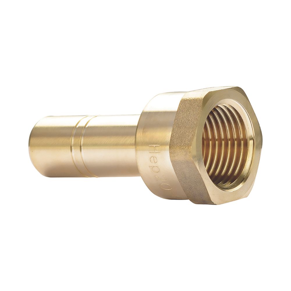 Hep2O Plastic Push-Fit Adapting Keyless Spigot Female Coupler 15mm x 1/ ...