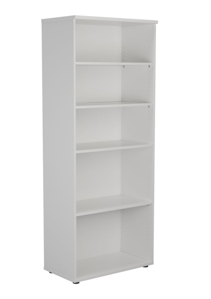 TC Group 4-Shelf Bookcase White 800mm x 2000mm - Screwfix