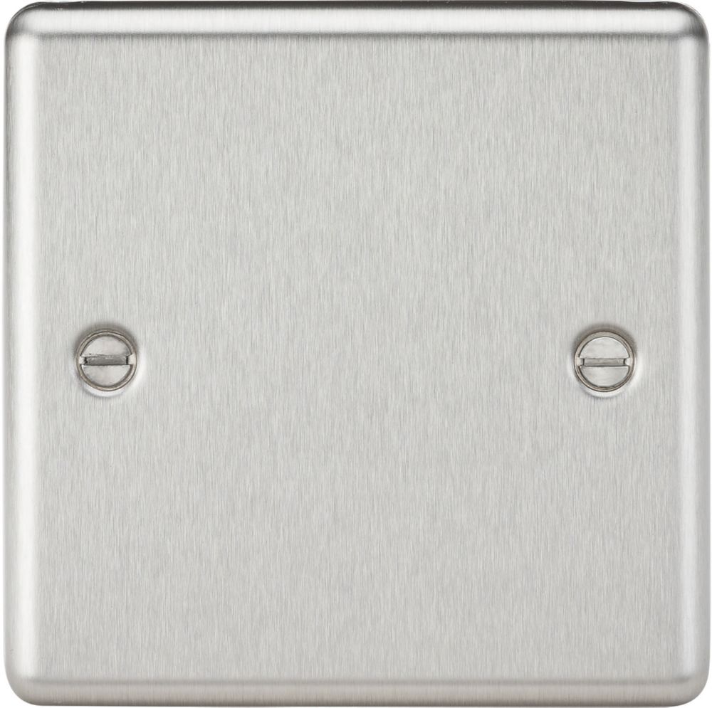 Knightsbridge 1-Gang Blanking Plate Brushed Chrome - Screwfix