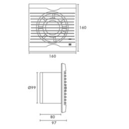 Vent-Axia 441625 Lo-Carbon Silhouette 100mm (4") Axial Bathroom Extractor Fan with Timer White ...