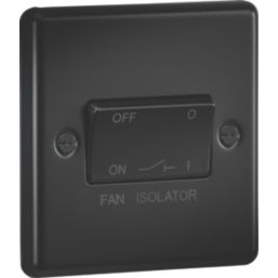 Knightsbridge 10AX 1-Gang TP Fan Isolator Switch Matt Black with Black ...