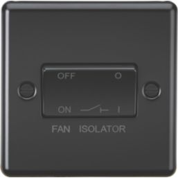Knightsbridge 10AX 1-Gang TP Fan Isolator Switch Matt Black with Black ...