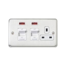MK Contoura 45A 2-Gang DP Cooker Switch & 13A DP Switched Socket ...
