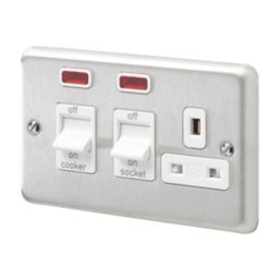 MK Contoura 45A 2-Gang DP Cooker Switch & 13A DP Switched Socket ...