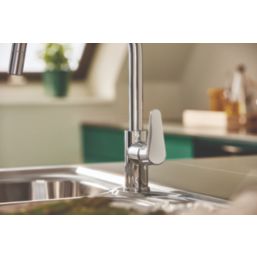Grohe Start Curve C-Spout Pull-Out Kitchen Tap Chrome - Screwfix