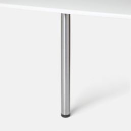 Essentials Worktop Leg Brushed Chrome 875-900mm - Screwfix