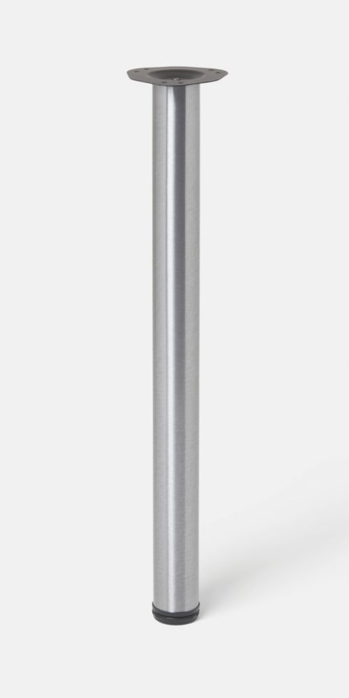 Essentials Worktop Leg Brushed Chrome 875 900mm Screwfix