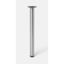 Essentials Worktop Leg Brushed Chrome 875-900mm - Screwfix