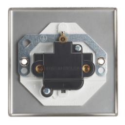 Contactum iConic 2A 1-Gang Unswitched Round Pin Socket Brushed Steel ...