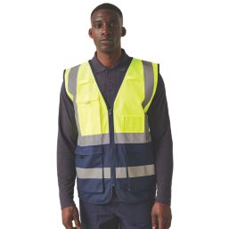 Regatta Pro Executive Hi-Vis Vest Yellow/Navy 2X Large 47" Chest - Screwfix