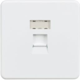 Knightsbridge 1-Gang RJ45 Ethernet Socket Matt White - Screwfix