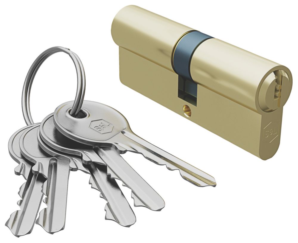 Smith & Locke 6-Pin Cylinder Lock 45-50 (95mm) Brass - Screwfix