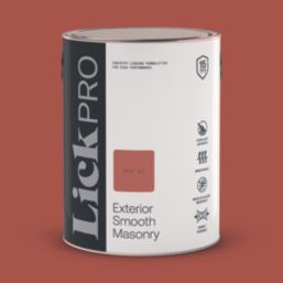 LickPro 5Ltr Smooth Red 02 Masonry Paint Screwfix