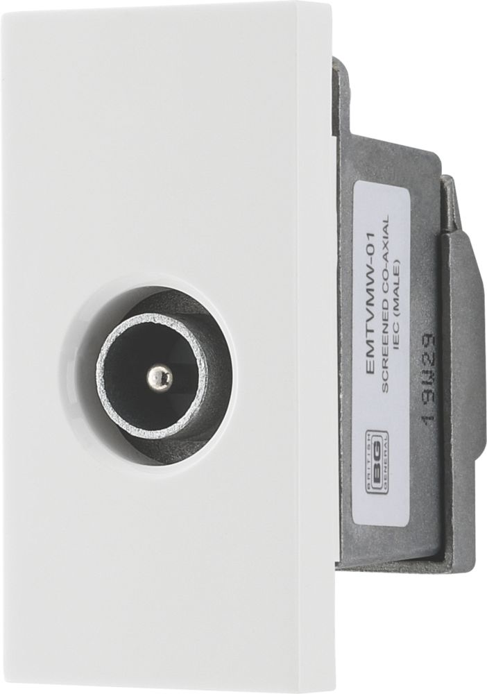 British General Modular Coaxial TV Socket White - Screwfix