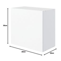Pragma 1-Door Matt White 600mm x 320mm x 550mm Flat Packed Kitchen Wall ...