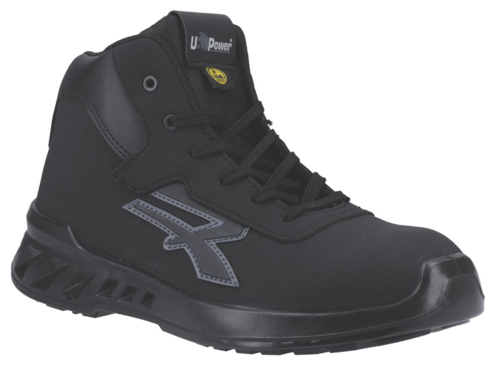 U-Power Grant Size 10 Black Water-Resistant Safety Boots - Screwfix