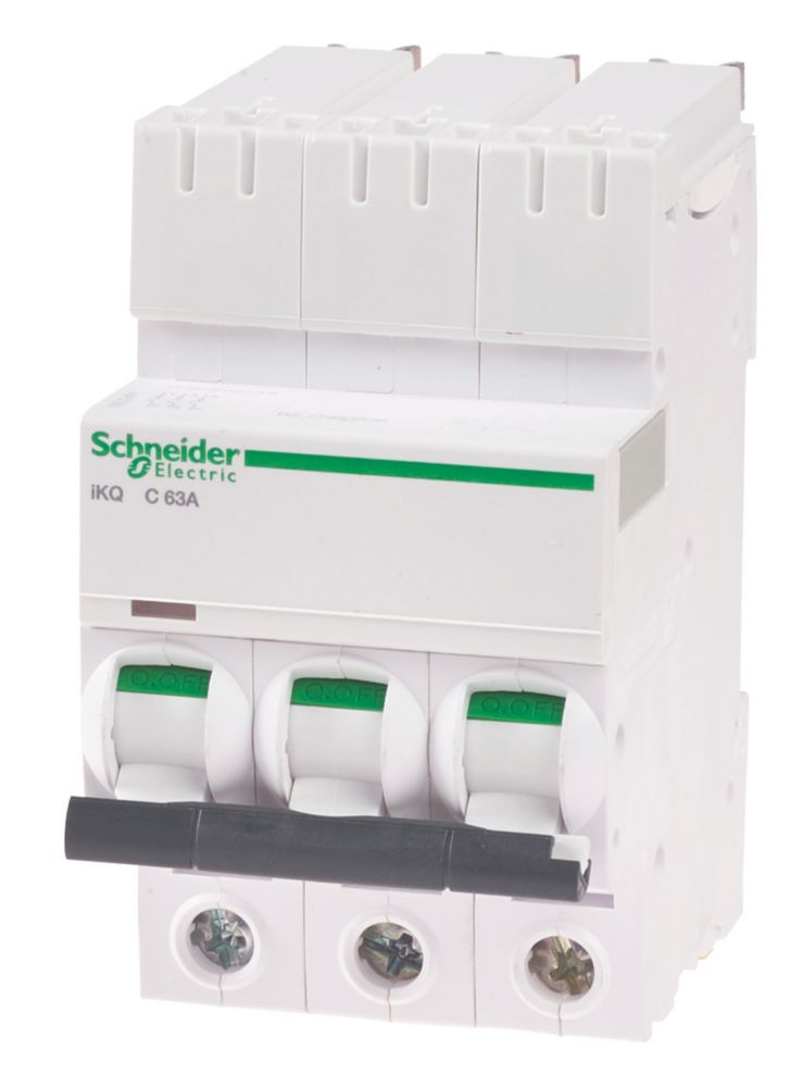 Schneider Electric IKQ 63A TP C Curve 3-Phase MCB - Screwfix