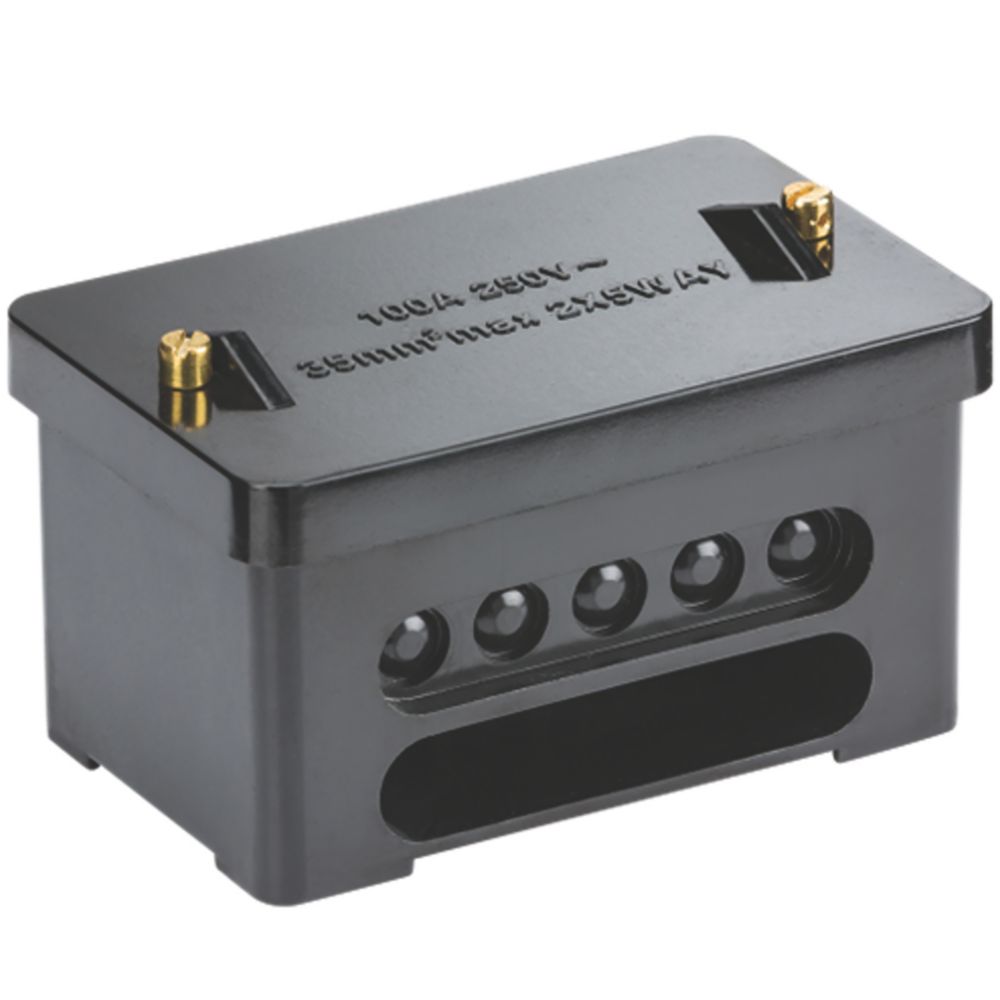 Knightsbridge 100A 2 x 5-Way 35mm² Double Pole Service Connector Block ...