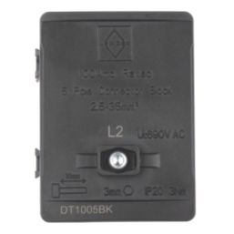 Lewden 100A 5-Way 2.5-35mm² Connector Block Black - Screwfix