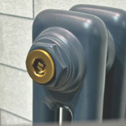 ETAL Radiator Vent & Blanking Plug Kit Brushed Brass - Screwfix