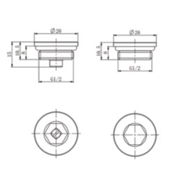 ETAL Radiator Vent & Blanking Plug Kit Brushed Brass - Screwfix