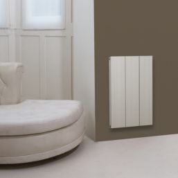 Ignite 600mm x 418mm 1527BTU Matt Chrome Vertical Designer Radiator ...