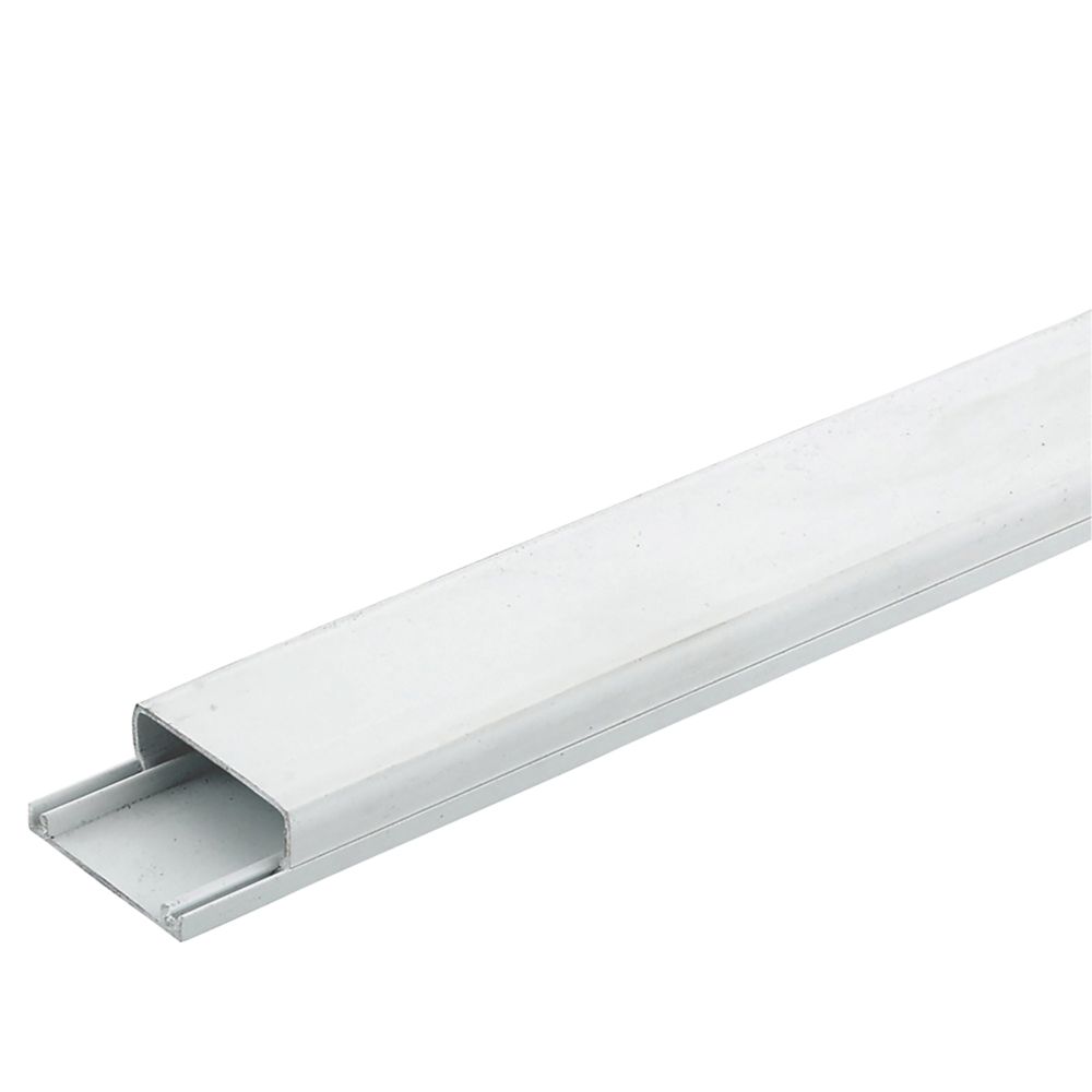 Deta TTE uPVC White Mini Trunking 38mm x 16mm x 2m - Screwfix