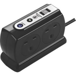 Masterplug 13A 4-Gang Switched Surge-Protected Extension Lead + 3.1A 2 ...