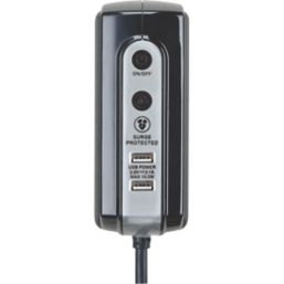 Masterplug 13A 4-Gang Switched Surge-Protected Extension Lead + 3.1A 2 ...