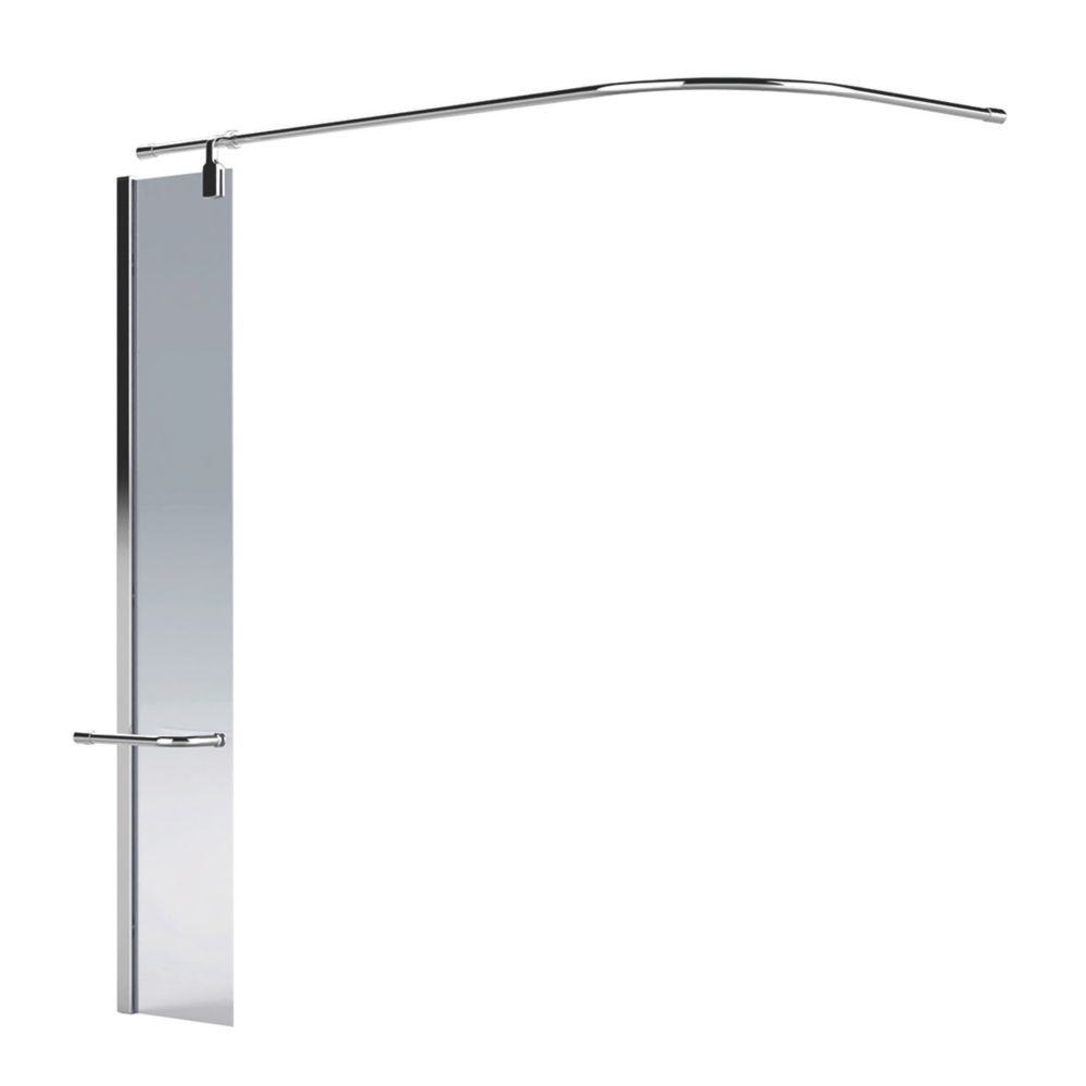 Aqualux Aqua 6 Framed Silver Bathscreen With Rail 1500mm X 300mm Screwfix