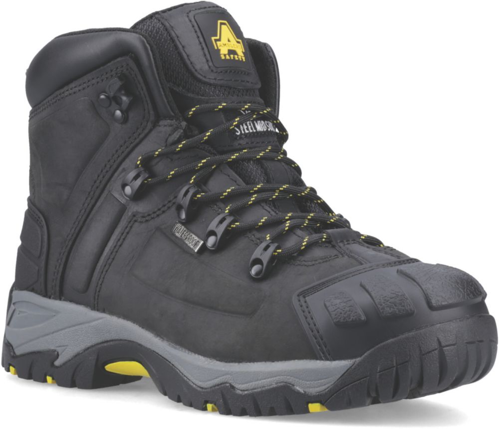 Amblers FS32 Size 16 Black Waterproof Steel Toe Cap Safety Boots - Screwfix
