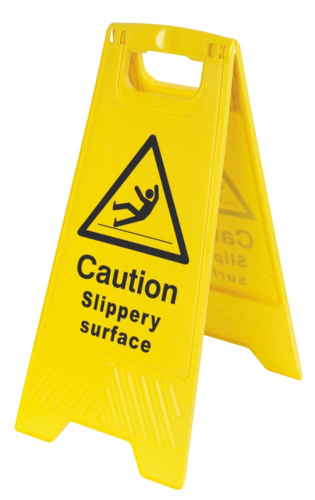 Danger Slippery Surface A-Frame Safety Sign 600mm x 290mm - Screwfix