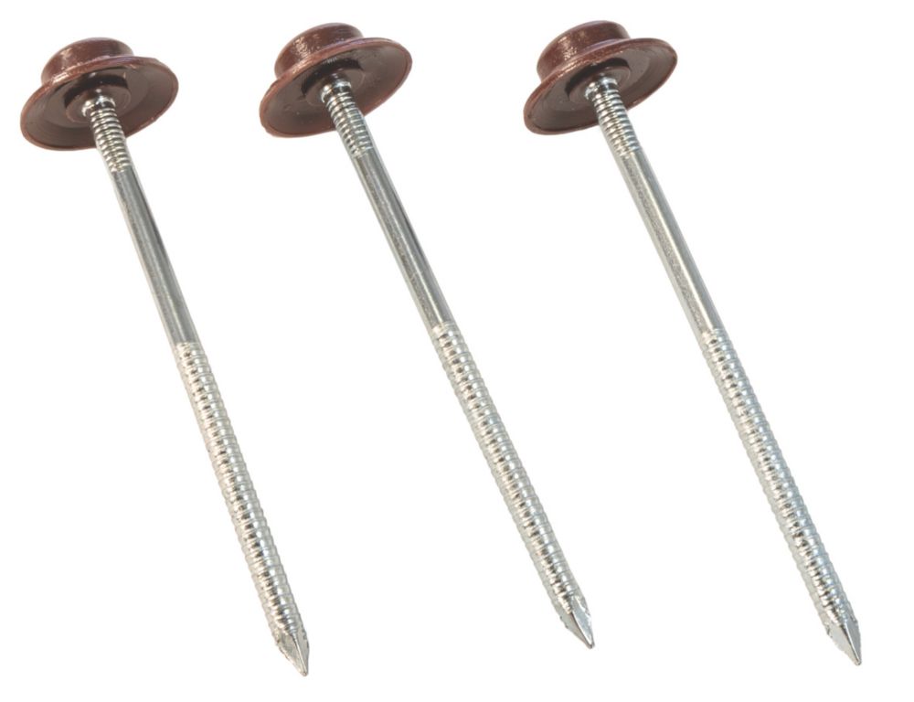 Onduline Corrugated Bitumen Fixing Nails Red 65mm x 18mm 100 Pack - Screwfix