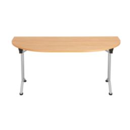 TC Group One Union Semi-Circular Folding Table Beech/Silver 1600mm x 800mm - Screwfix