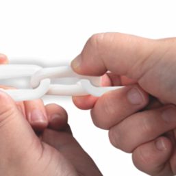 JSP HDPE White Plastic Barrier Chain 5m x 6mm x 50mm - Screwfix
