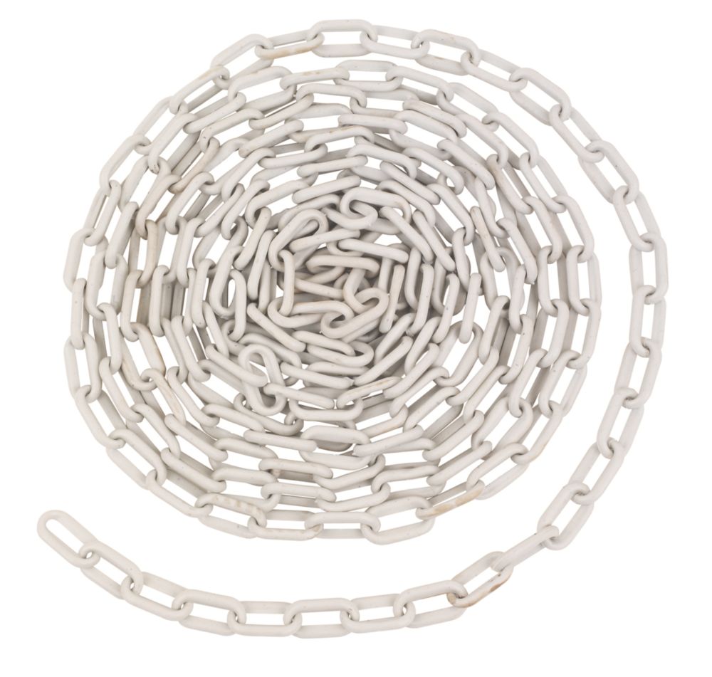 JSP HDPE White Plastic Barrier Chain 5m x 6mm x 50mm - Screwfix