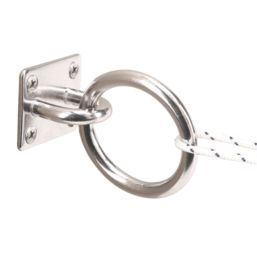 Essentials Stainless Steel Ring on Plates 50mm x 40mm 2 Pack - Screwfix