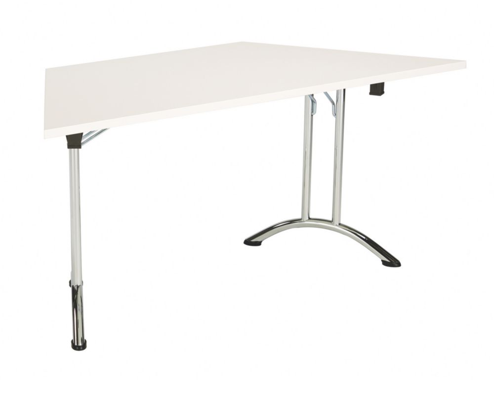 TC Group One Union Trapezoidal Folding Table White/Chrome 1600mm x ...